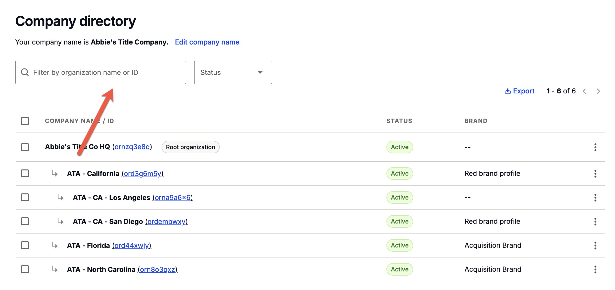 Navigate company directory in Command Center – Proof Help Center