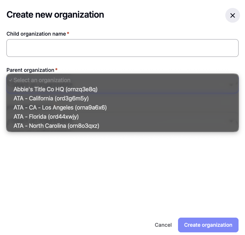 Cloning a Child Organization in Command Center – Proof Help Center