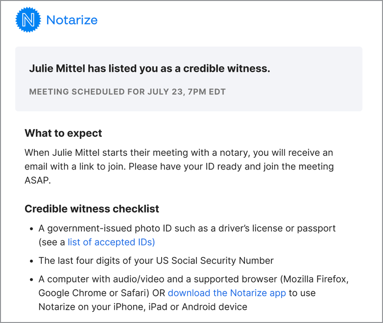 Use a Credible Witness to Identify a Signer – Proof Help Center